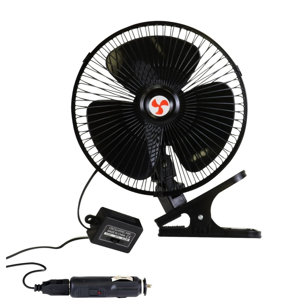 Koolatron 12V Oscillating Fan with Adjustable Neck and Non-Slip Clip ...