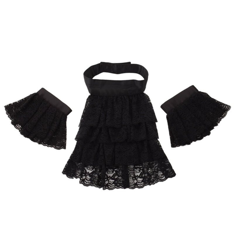 GRACEART Black Detachable Collar opera Ruffle Collar Wrist Cuffs ...