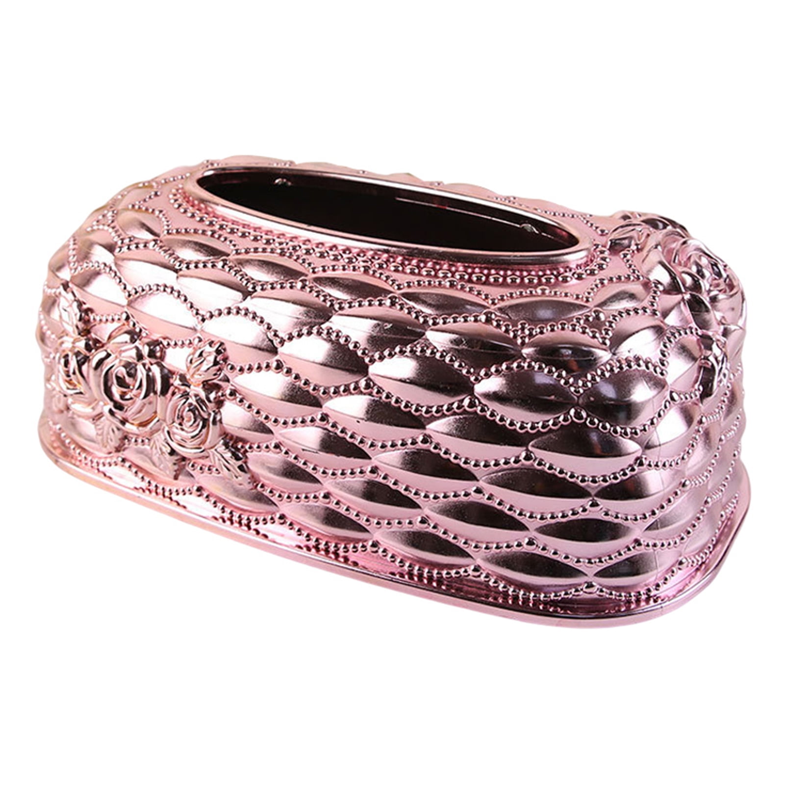 Wharick Tissue Box Cover, Rose Flower Pattern Oval Texture Plastic ...