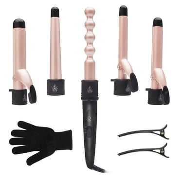 USTAR 5 in 1 Ceramic Curling Iron Wand Set with 5 Interchangeable ...
