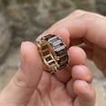 Baguette Cut Smoky Quartz Eternity Band Ring In 925 Sterling Silver ...