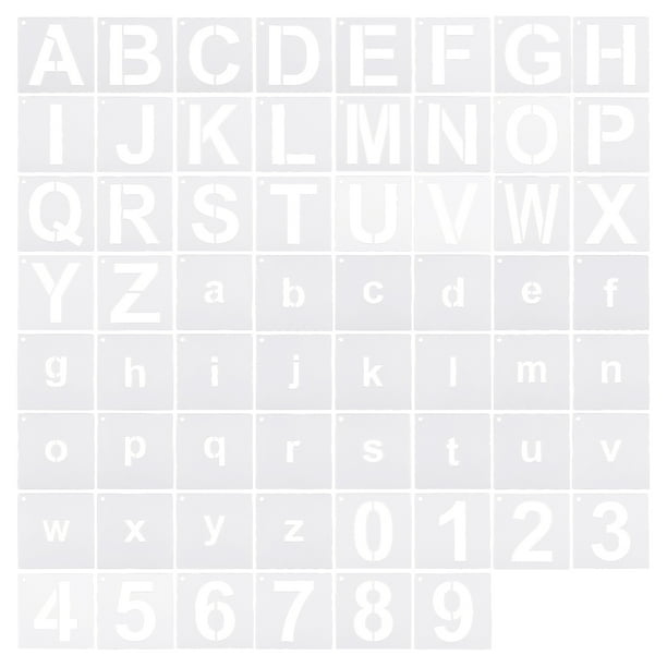 Uxcell 2.5 Inch Letter Number Stencils 3" Width Reusable Alphabet ...