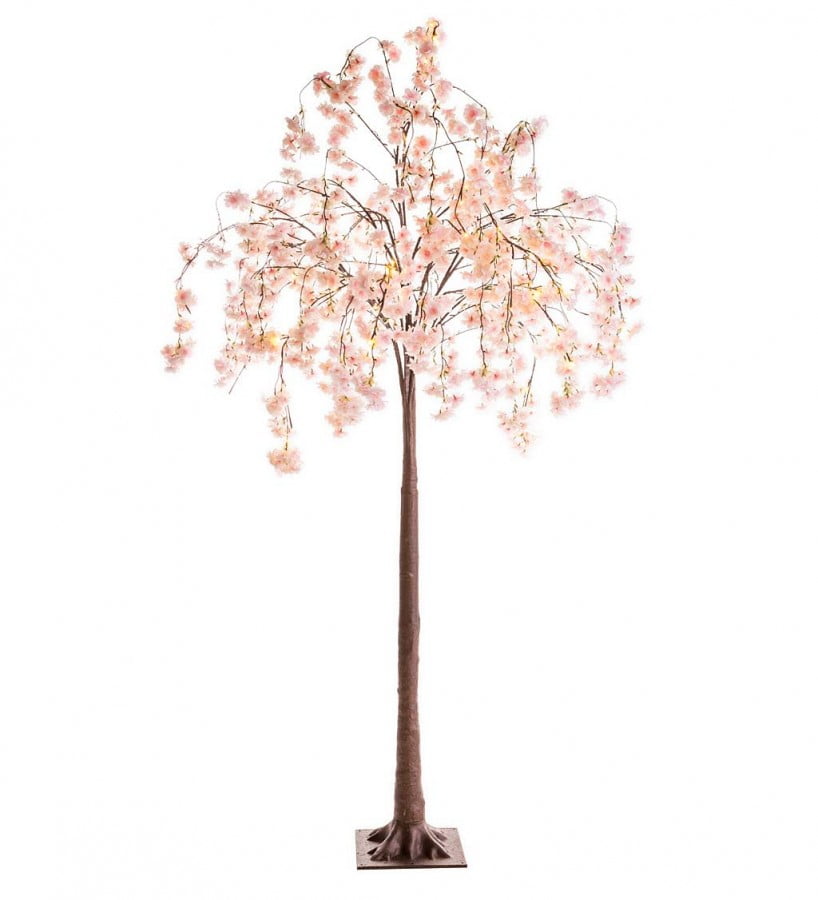 Plow & Hearth Large Lighted Faux Weeping Cherry Tree, 6'H - Walmart.com