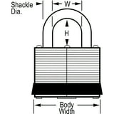 Master Lock 1-1/16 in. H X 1-1/8 in. W Laminated Steel 4-Pin Cylinder ...