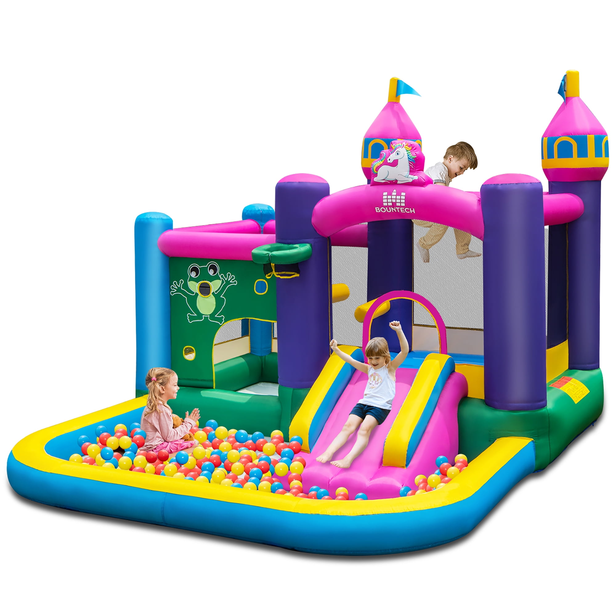 Costway Inflatable Unicorn-themed Bounce House 6-in-1 Kids Bounce ...