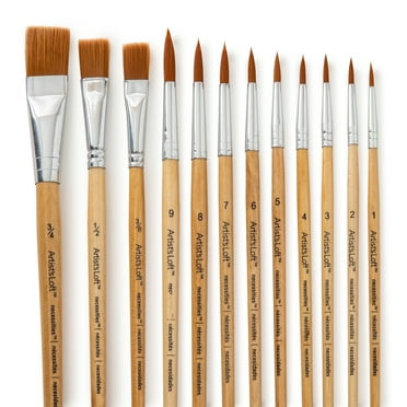 White Synthetic Flat & Round Brushes by Artist's Loft® Necessities ...