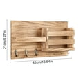 AuroraX Wooden Mail Organizer Wall Key Rack Rustic Style with Hooks ...