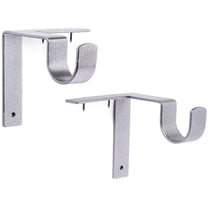 2Pack No Drill Hang Single Curtain Rod Brackets, No Drilling Curtain ...