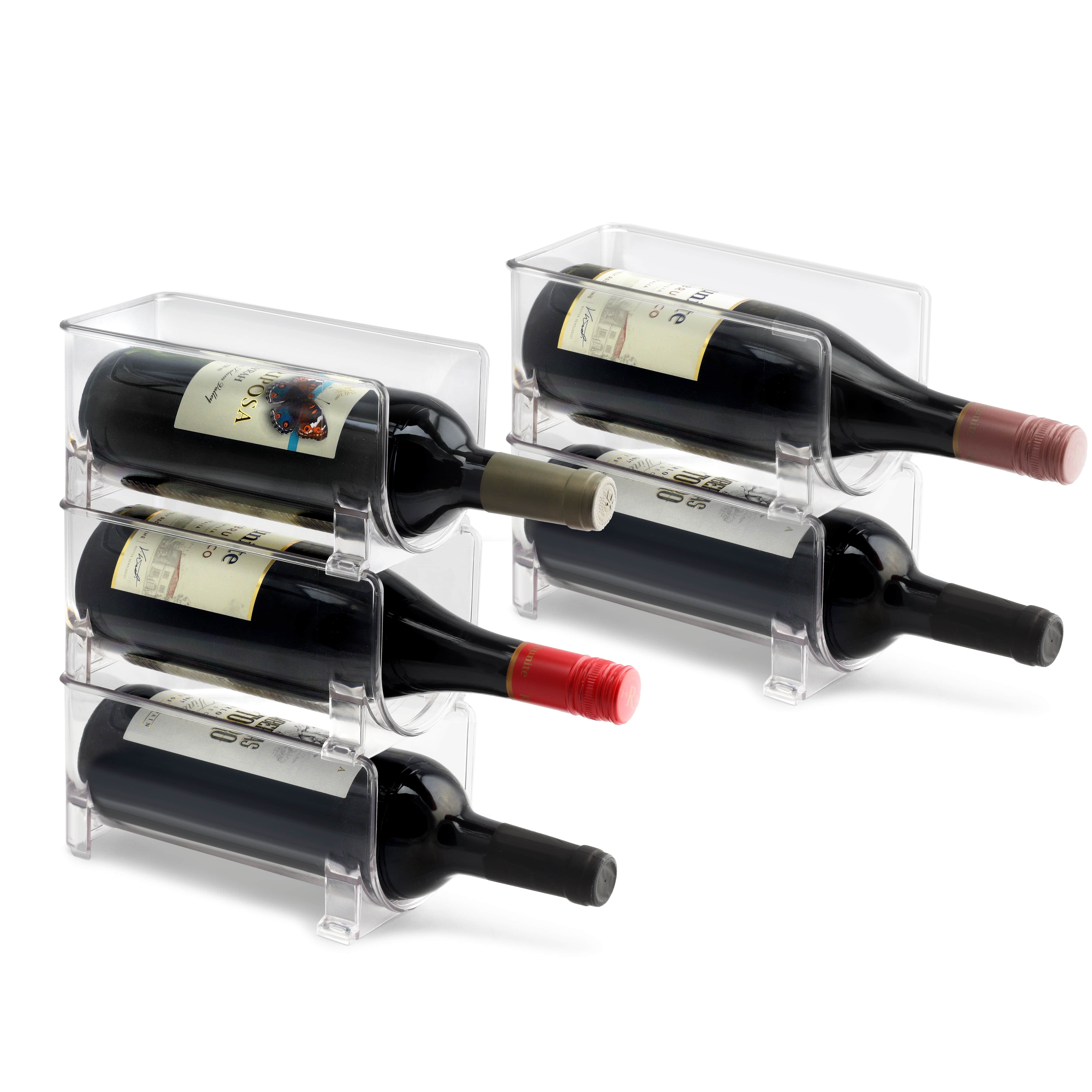 Eltow Modular Plastic Wine Rack (5-Pack) Stackable Display and Fridge ...