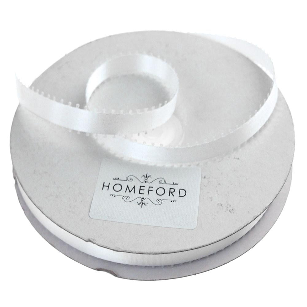 Picot-edge Double Face Satin Ribbon, 3/8-Inch, 50 Yards, White ...