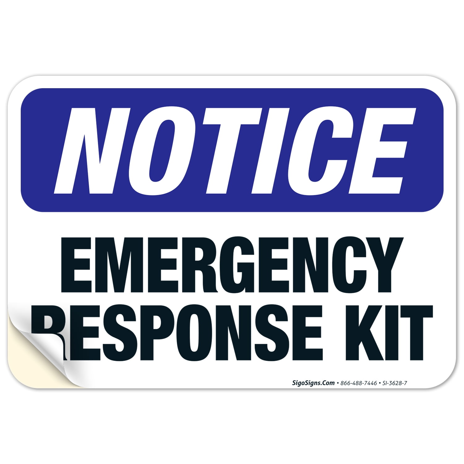 Emergency Response Kit Sign, OSHA Notice Sign, 10x7 Vinyl Sticker ...