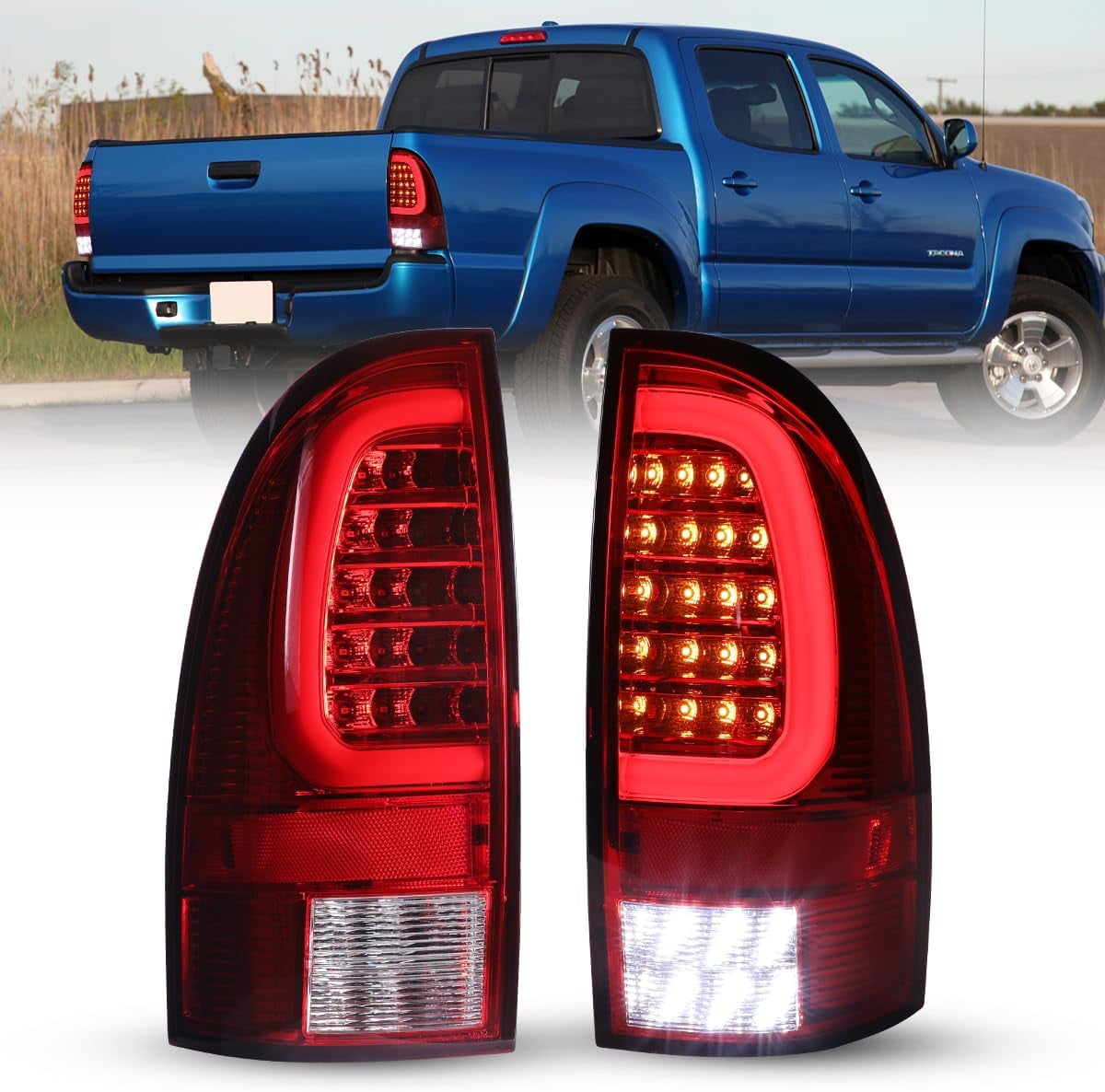 Winjet LED Tail Light Assembly Fit For 2005-2015 Toyota Tacoma,Full Led ...