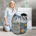 Maypes Premium Heavy-Duty Mesh Pop-up Laundry Clothes Hamper, Navy Blue ...