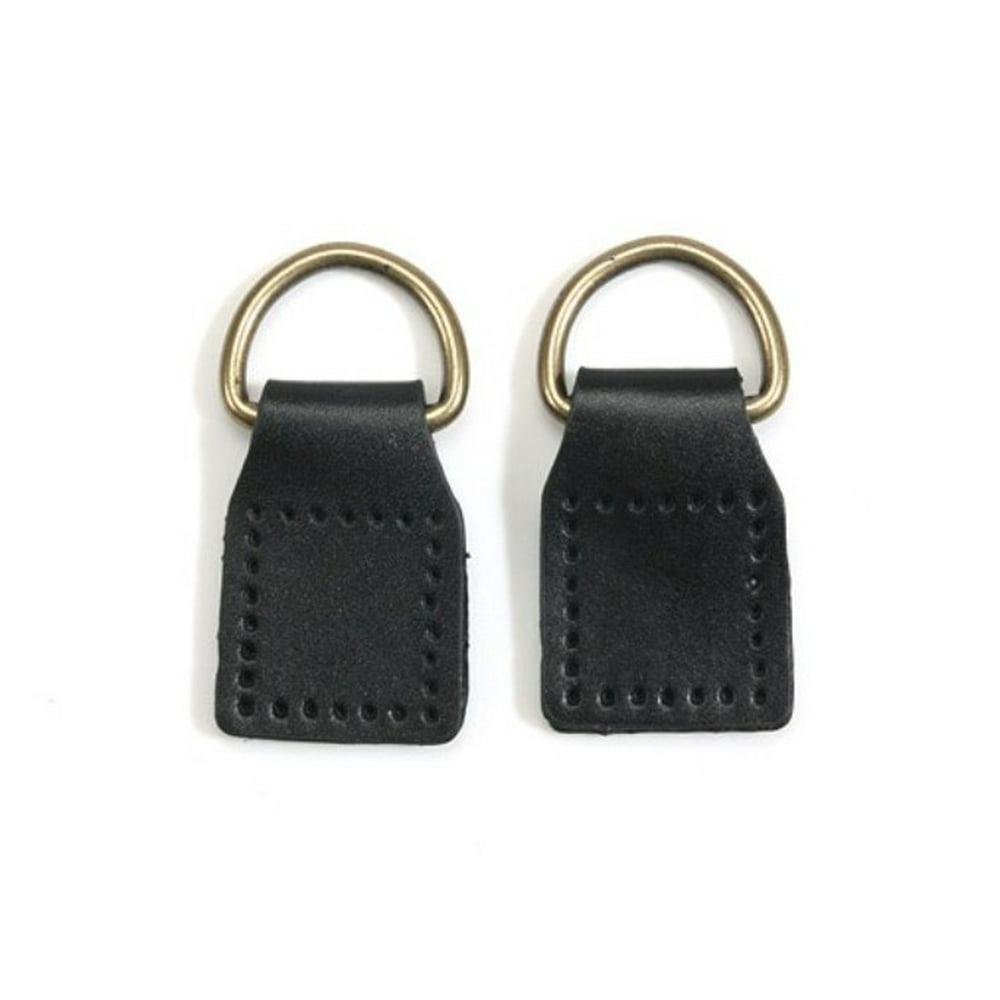 2.5" byhands D-Ring with 100% Genuine Leather Tab Attachment, Black (18 ...