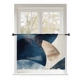 Abstract Geometric Sheer Curtains 54 Inch Long 1 Panel Dynamic Deep ...