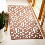 SAFAVIEH Cambridge Julian Geometric Wool Area Rug, Dark Brown/Ivory, 3 ...
