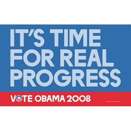 Barack Obama - (Time for Real Progress) Campaign Poster Movie Poster ...