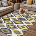 Abstract Art Outdoor Rug 4x6 ft Modern Diamond Patterns Yellow Grey ...