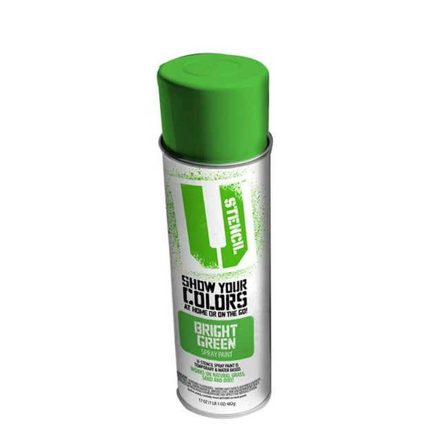 U-Stencil 1682095 17 oz Bright Green Matte Spray Paint, Pack of 6 ...