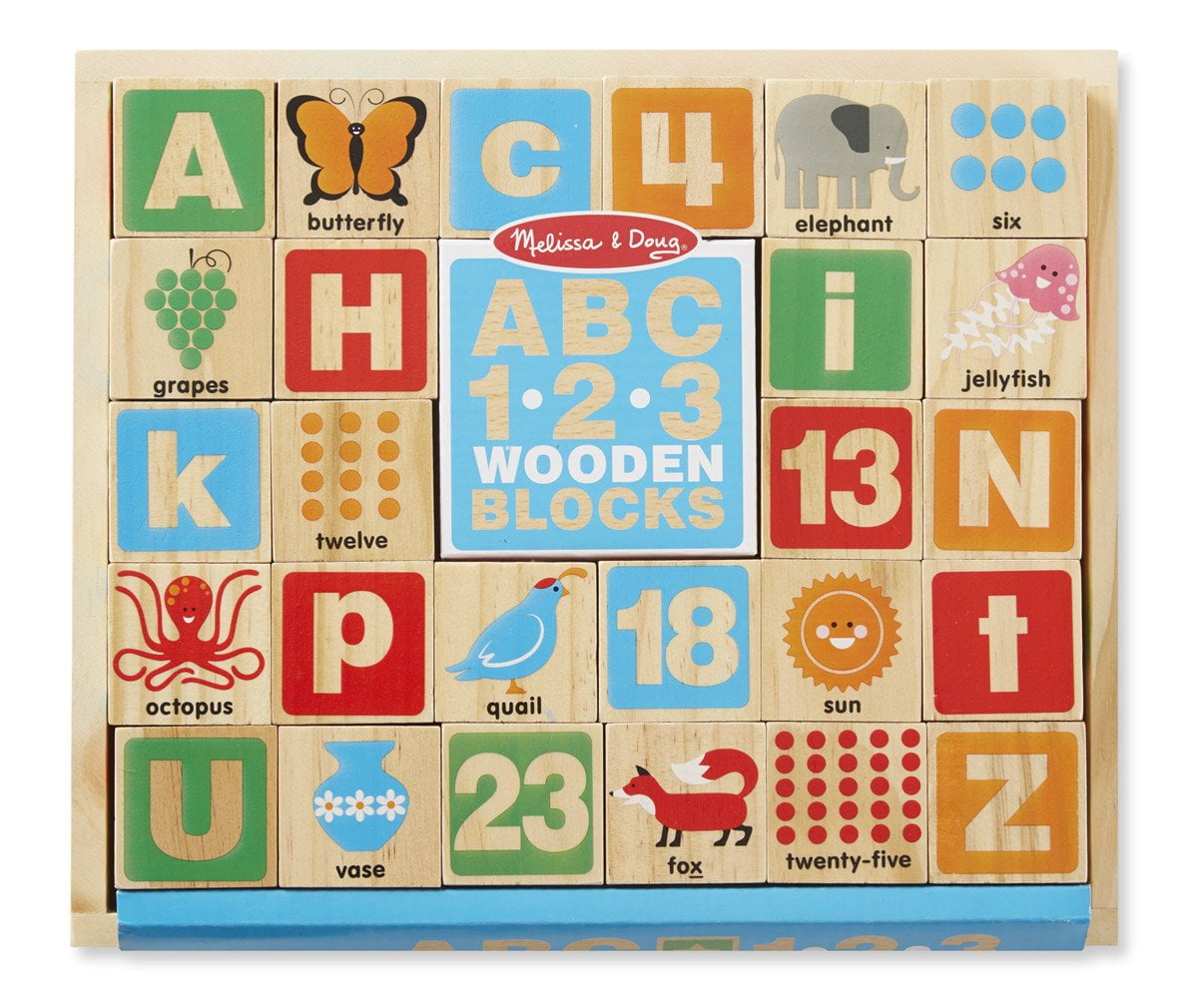 Melissa & Doug - 2253 | ABC 123 Wooden Blocks 26 Pieces | Walmart Canada
