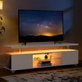 Cubehom Modern LED TV Stand for 60 inch TV, 51'' Wood Entertainment ...