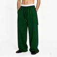 AGKIZG Solid Color Mens Casual Pants Straight Leg Loose Wide Leg Soft ...