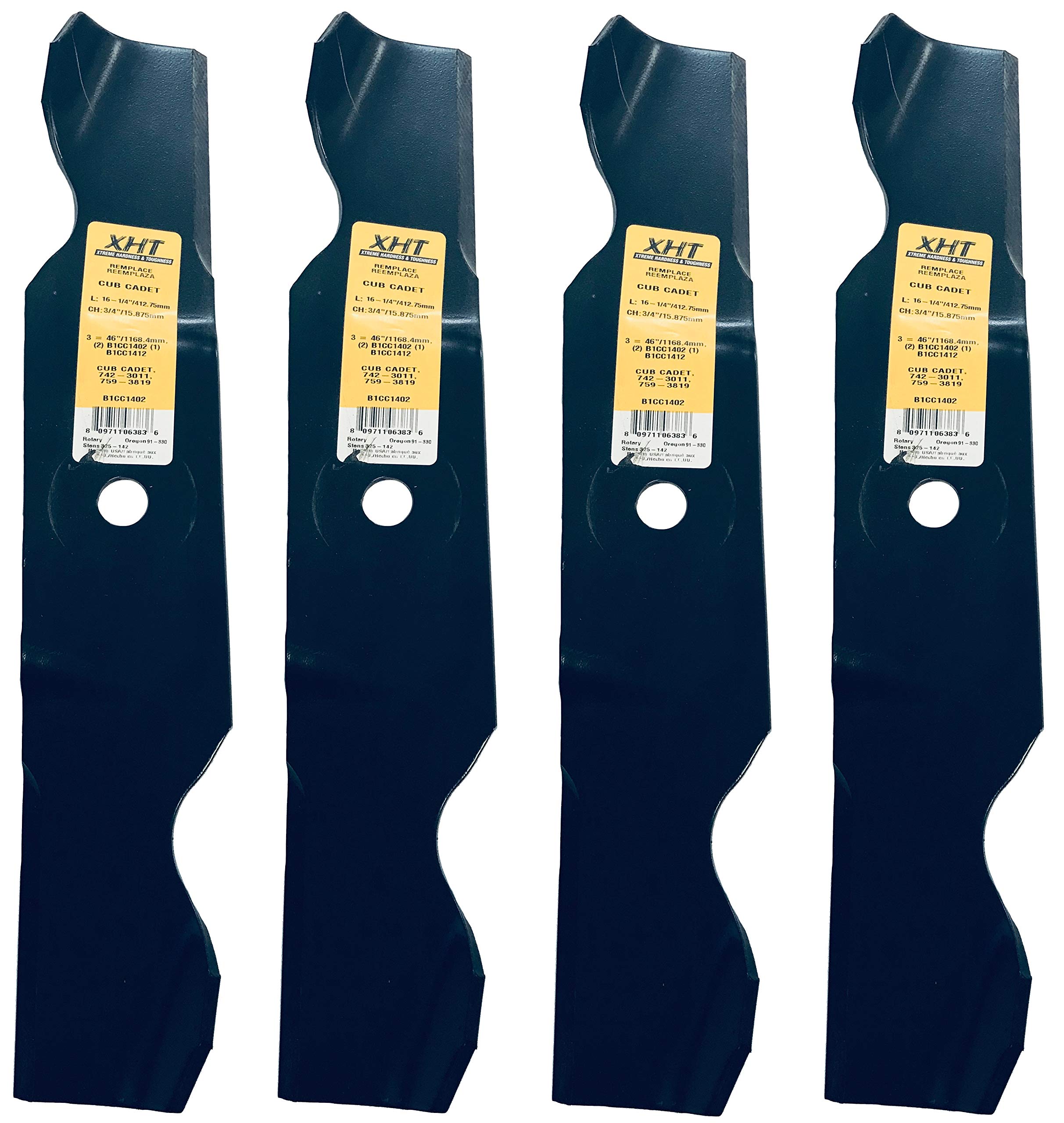 A&I XHT 16-1/4", 3/4" Mower Blade (Set of 4) - B1CC1402,4 - Walmart.com