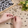 800Pcs 5 Colors Plating Acrylic Beads Metal Enlaced Round with Mixed ...
