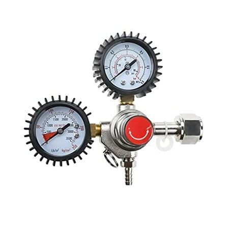 LuckyHigh Dual gauge cO2 Draft Beer Regulator with cgA-320 Inlet for ...