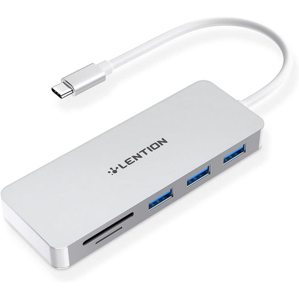 LENTION USB C Hub with 3 USB 3.0&SD/Micro SD Card Reader Adapter ...