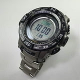 Casio Men's PRO TREK Atomic Solar Triple Sensor Watch, Titanium Band ...