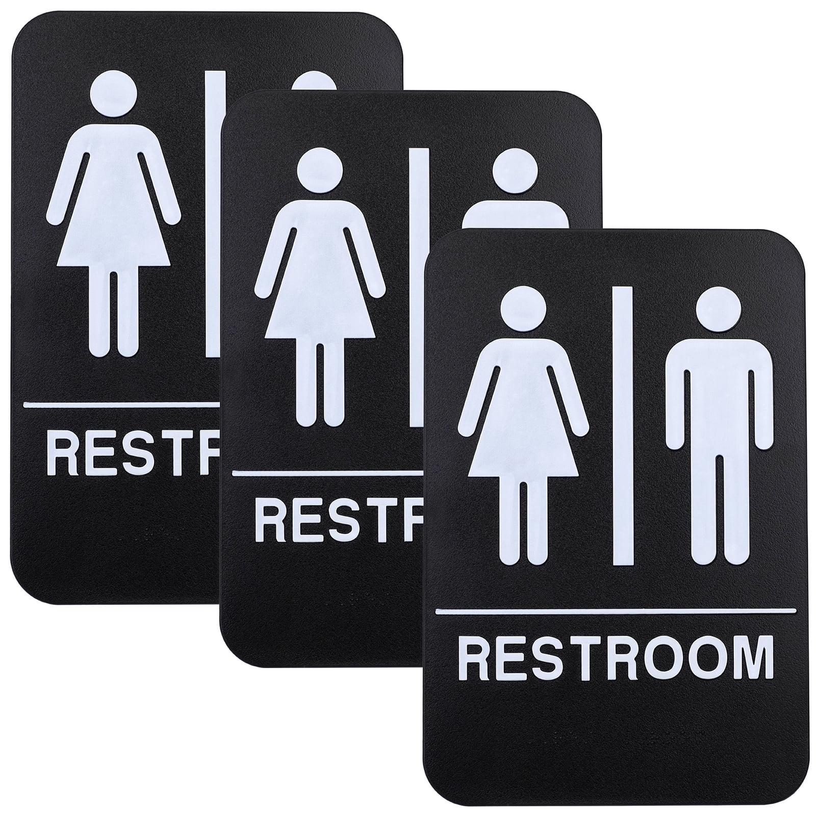 Excello Global Products Plastic Restroom Sign: Easy to Mount with ...