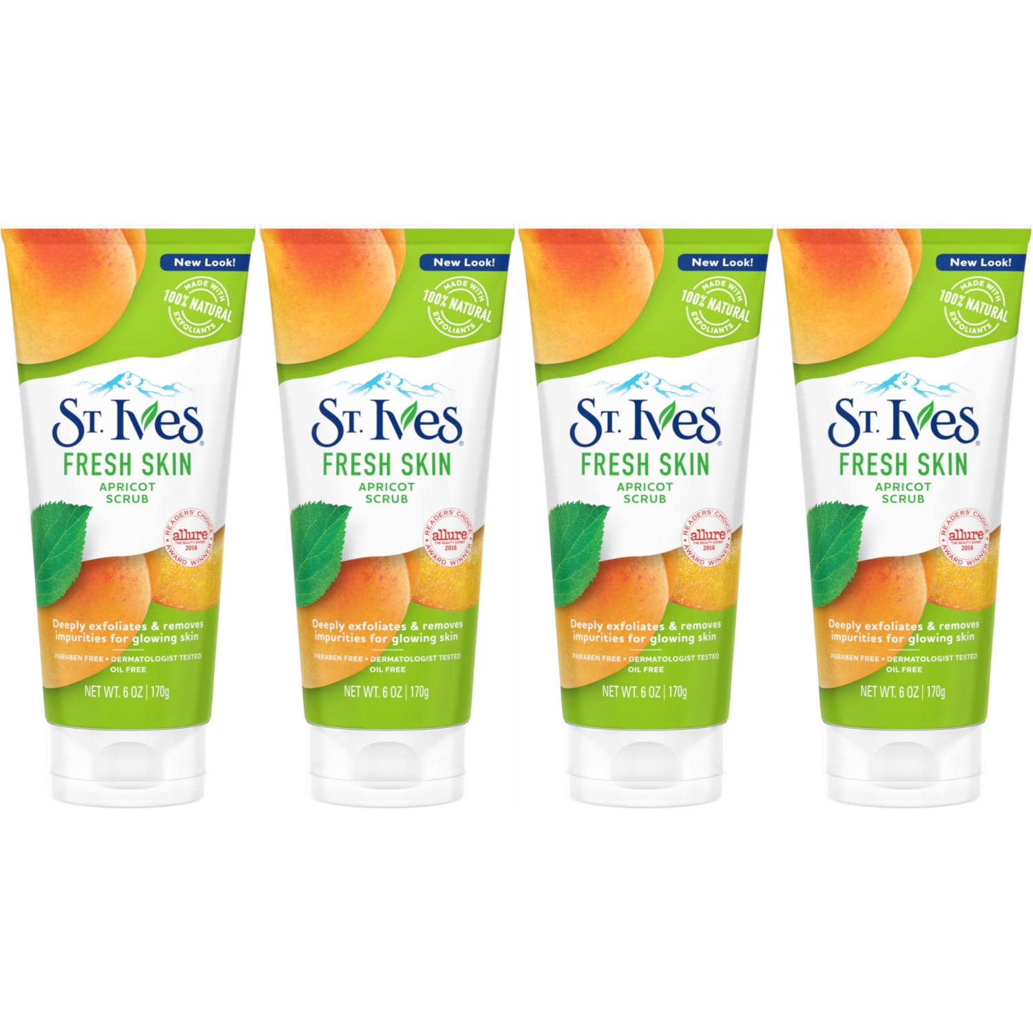 4 Pack St.Ives Naturally Clear Fresh Skin Apricot Scrub 6 Oz Each ...