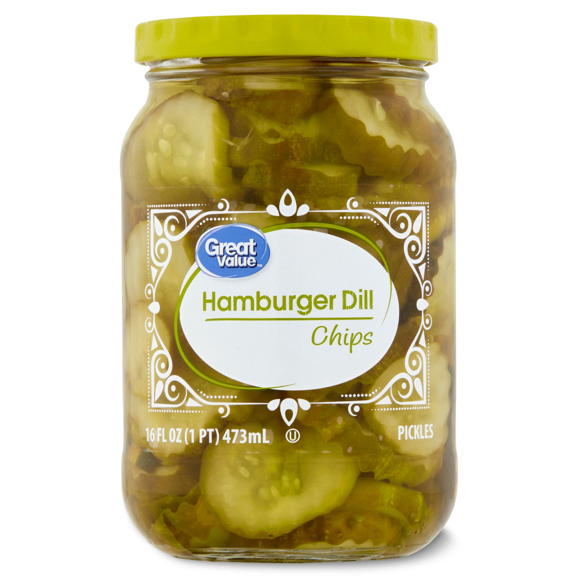 Great Value Hamburger Dill Chip Pickles, 16 fl oz - Walmart.com