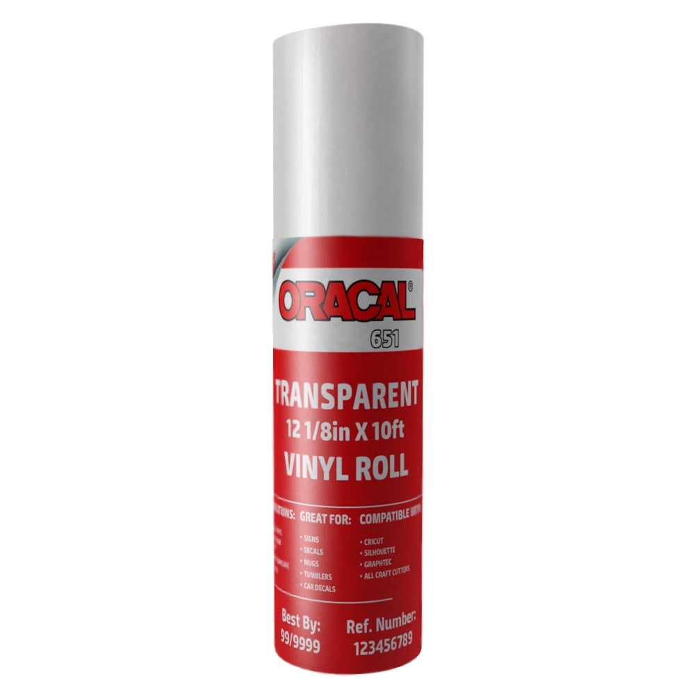 12" x 10ft Roll of Oracal 651 Transparent Craft Vinyl - Adhesive Vinyl ...