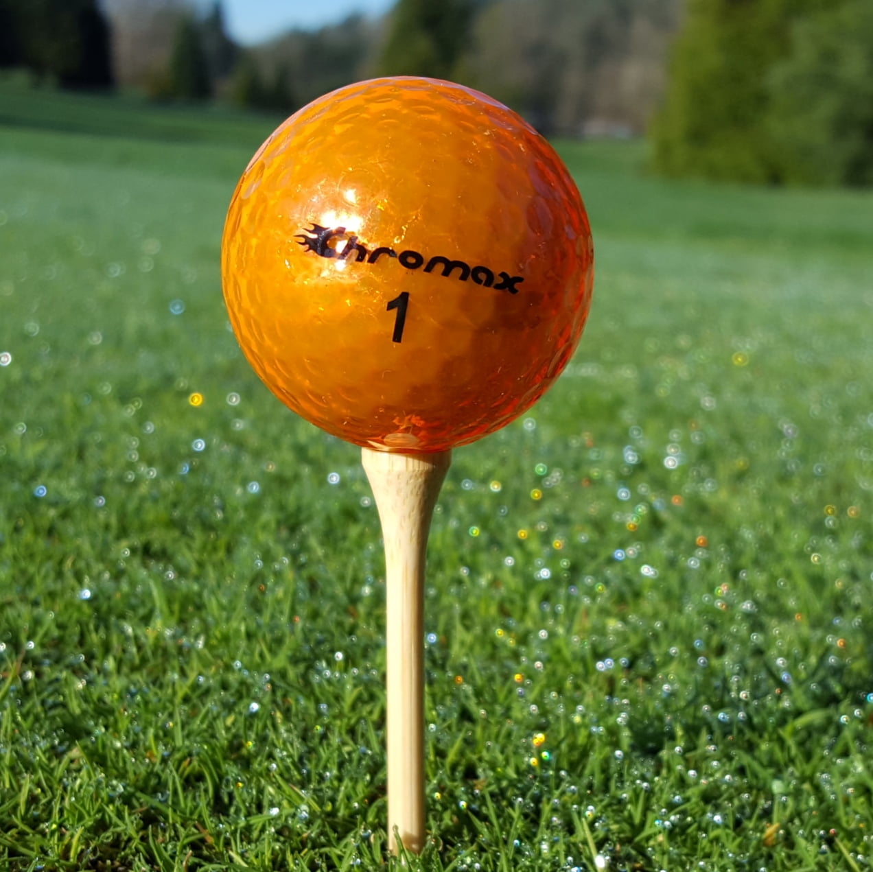 Metallic Orange Golf Ball