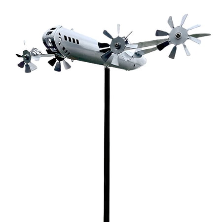 XZNGL Wind Gyro Super Fortress Aircraft Wind Gyro Metal Windmill Wind ...