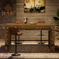 Finmind 59" Home Bar Table Unit, Industrial Counter Height Bar Cabibnet ...