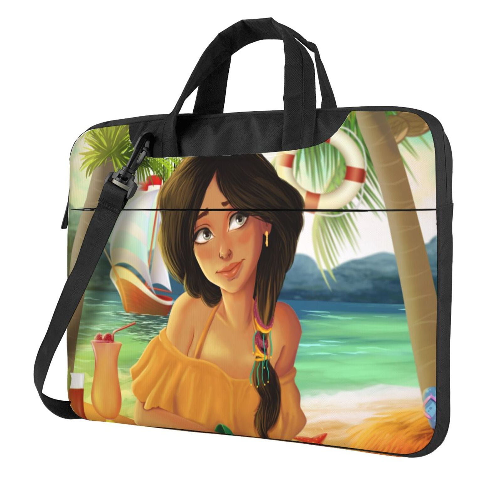 Tropical Coconut Tree Girl Laptop Bag, 13 inch Laptop or Tablet ...