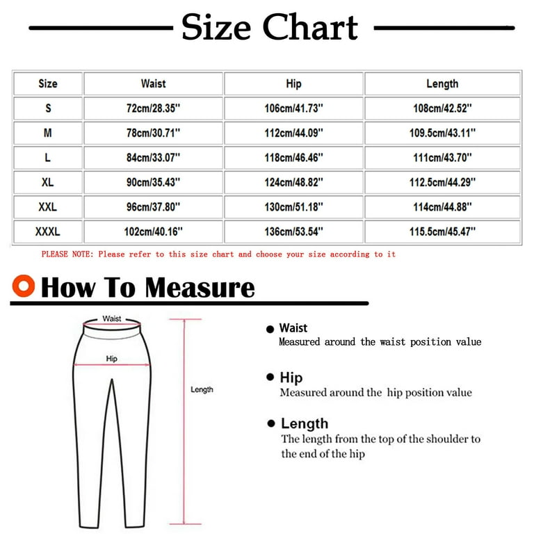Female Pants Size Chart