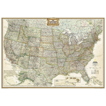 National Geographic World Physical Map, Enlarged and Laminated, 69.25 ...
