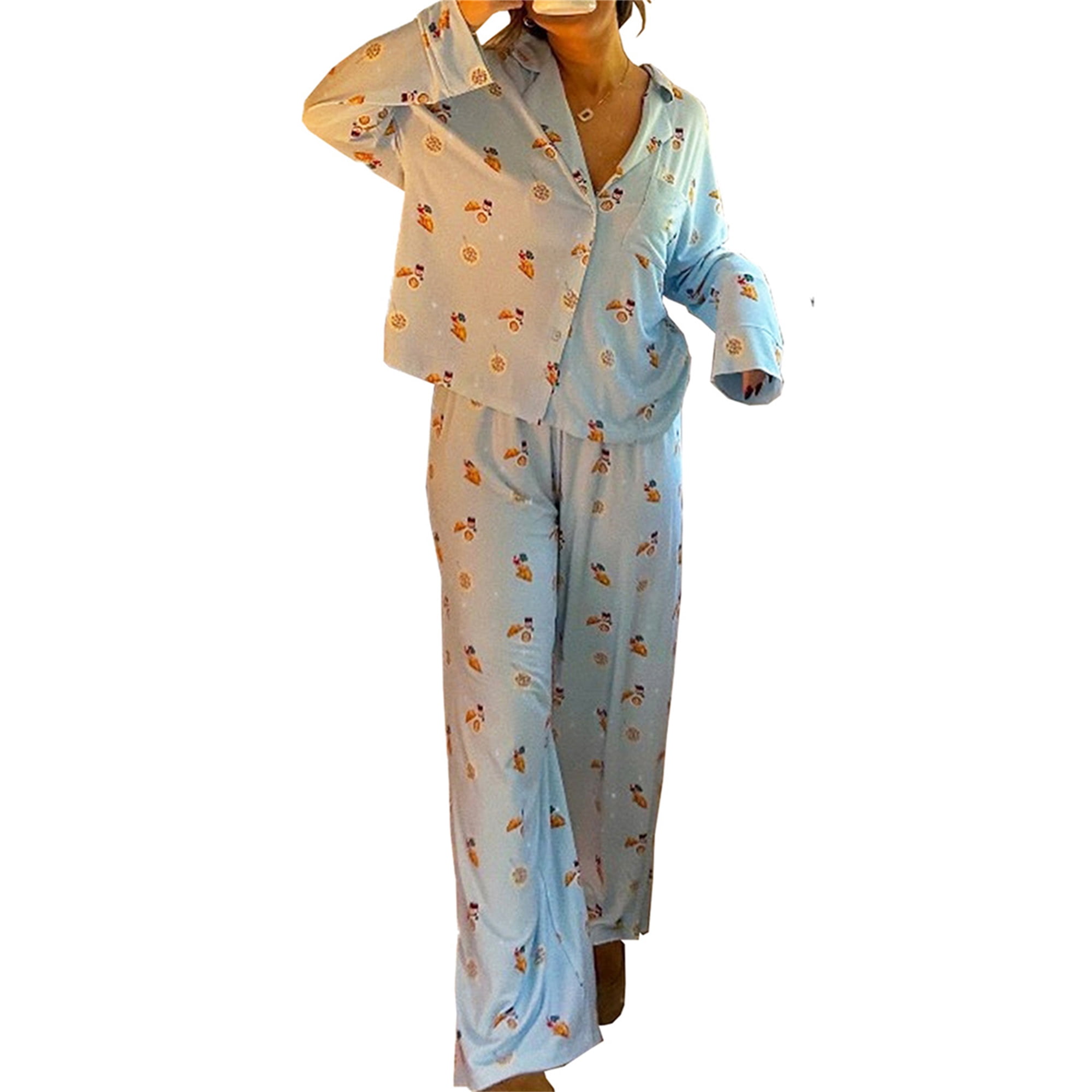 Click here for Gupgi 2 Piece Women Pajamas Breakfast Print Sleepw... prices