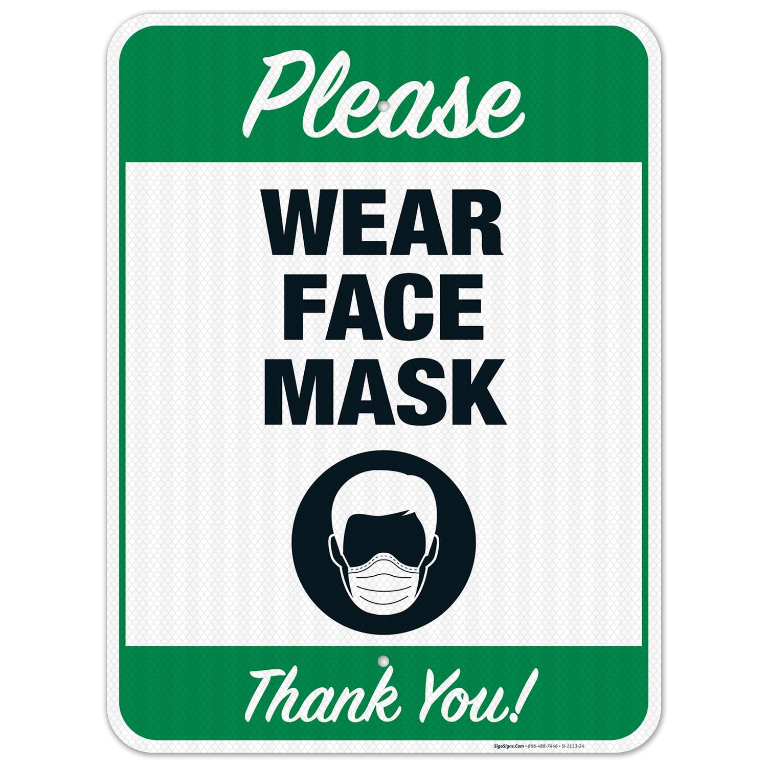 Please Wear Face Mask Sign, Mask Required Sign, 18x24 Reflective ...