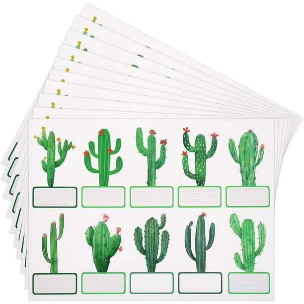 100 Pieces Cactus Cutouts Cactus Name Tags Stickers Cactus Theme ...