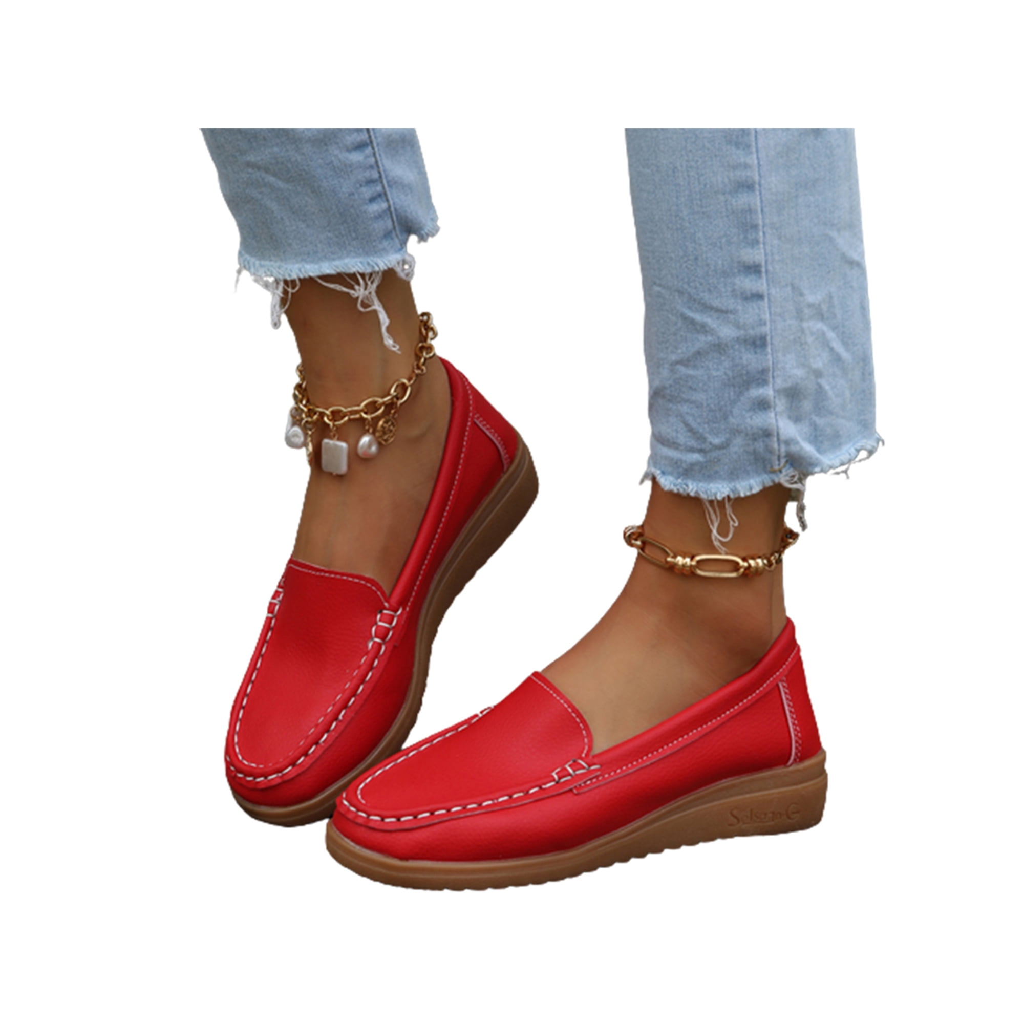 Click here for Woobling Womens Loafers Wedge Casual Shoe Slip On... prices