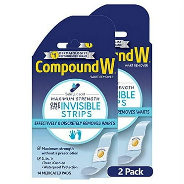Compound W Maximum Strength Medicated Wart Removal Pads, Waterproof ...