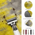 Abstract Yellow Mottled Texture Round Area Rug 3ft,Living Room Rug Non ...