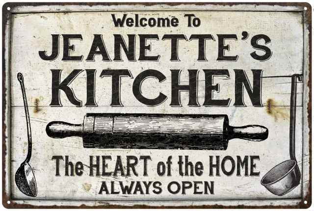 JEANETTE'S Kitchen Farmhouse Sign Gift 8x12 Metal 208120033194 ...