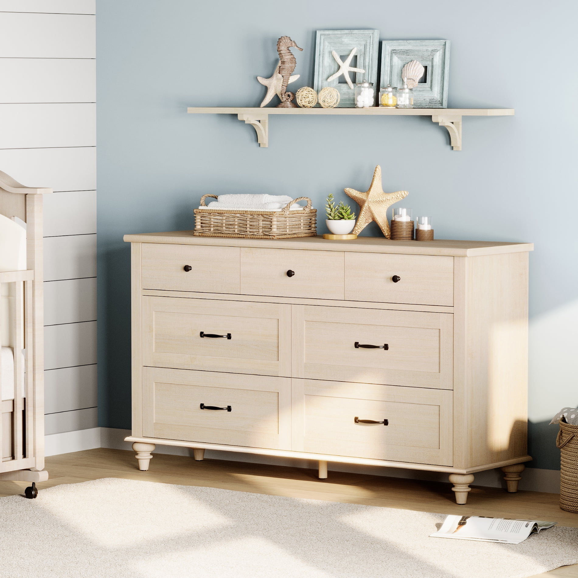 Click here for Wampat 7-Drawer Dresser - Wide Wooden Chest Of Dra... prices