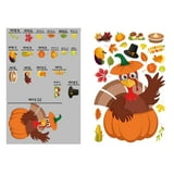 12 Sheets of Thanksgiving Window Stickers, Seasonal Fall Turkey Decals ...